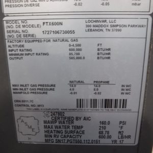 LOCHINVAR 2017 FTXL HOT WATER BOILER - Firstech Services