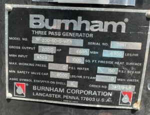 200 HP BURNHAM STEAM BOILER 1996 - Firstech Services